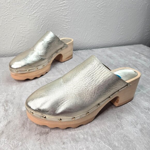 AEROSOLES | Shoes | Aerosoles Platform Clog Mules Sz Metallic Gold ...